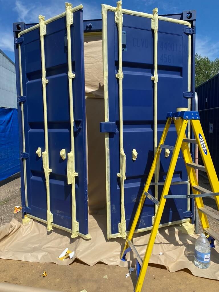 Container Respray From Blue To White - Just Spray Network