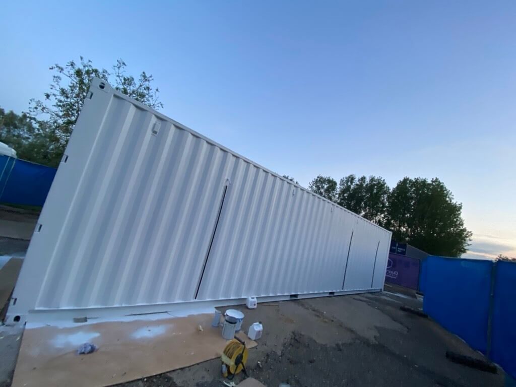 Container Respray From Blue To White - Just Spray Network