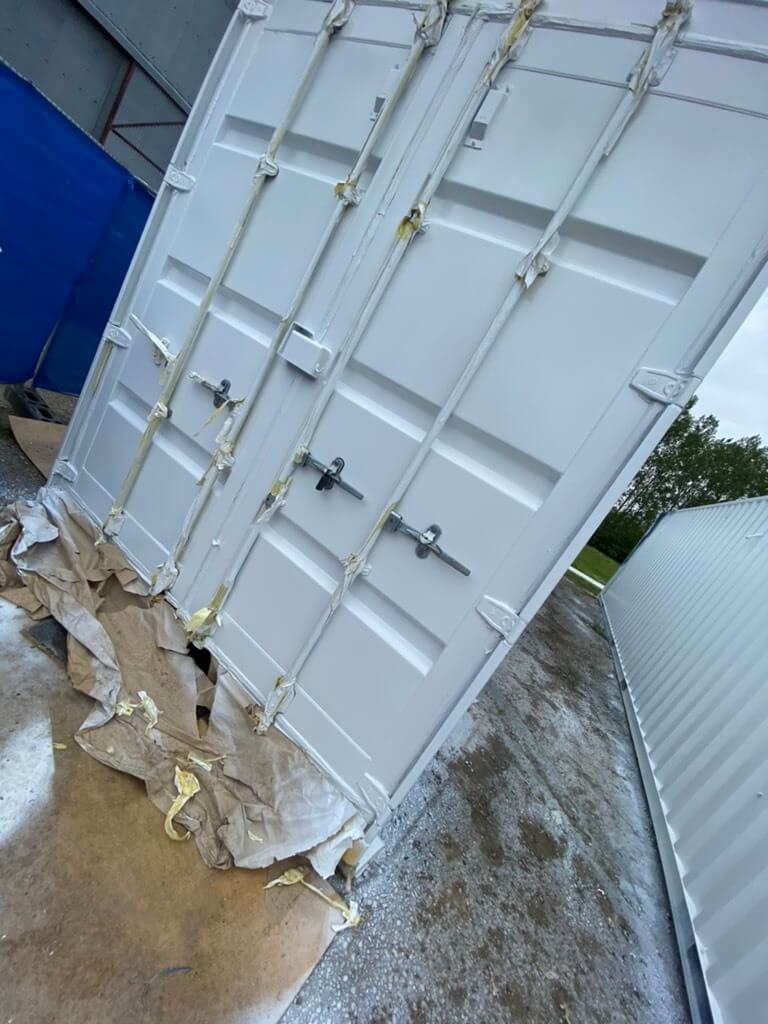 Container Respray From Blue To White - Just Spray Network